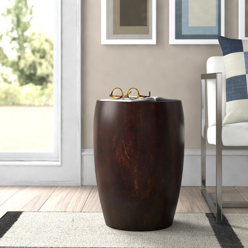 Sherlyn solid wood drum end table store